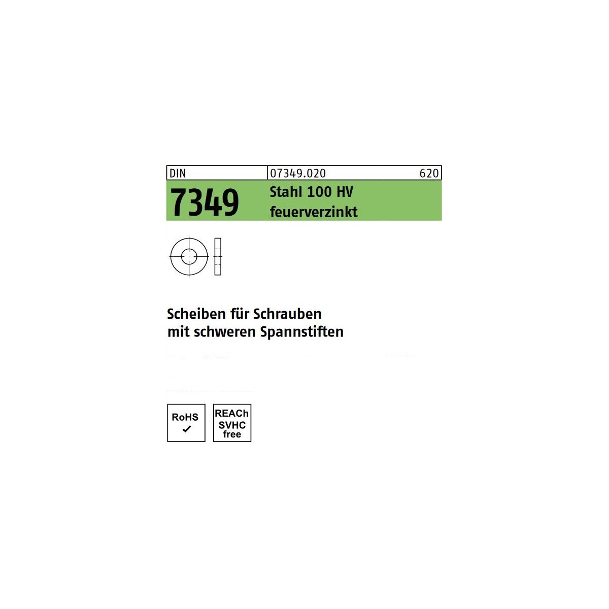 DIN 7349 Scheiben Stahl feuerverzinkt, € 29,36