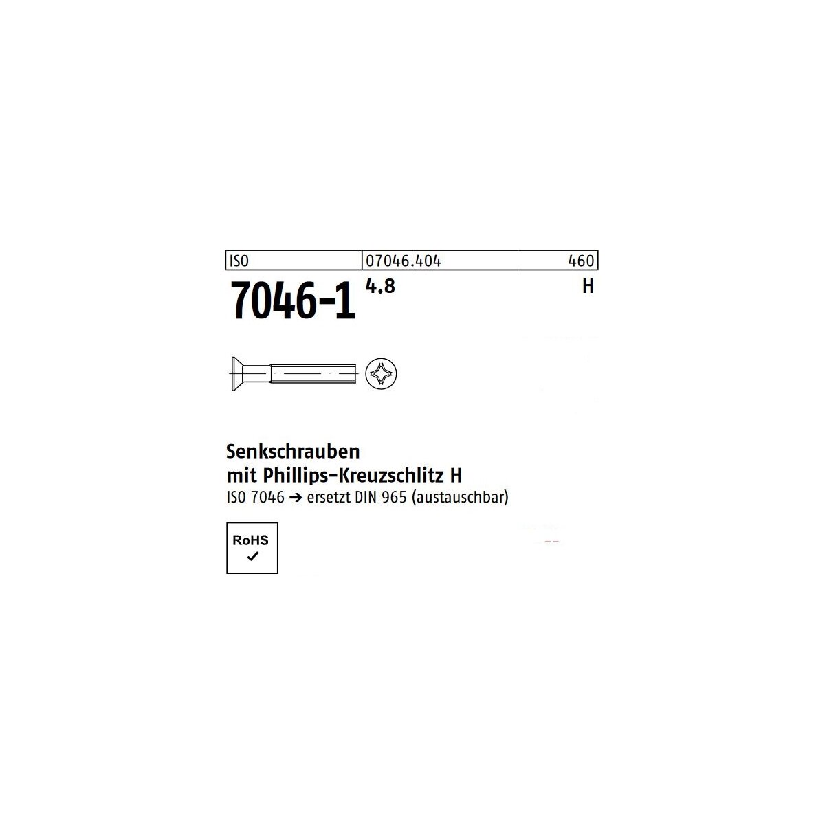 ISO 7046 Senkschrauben H Stahl 4.8, € 10,94
