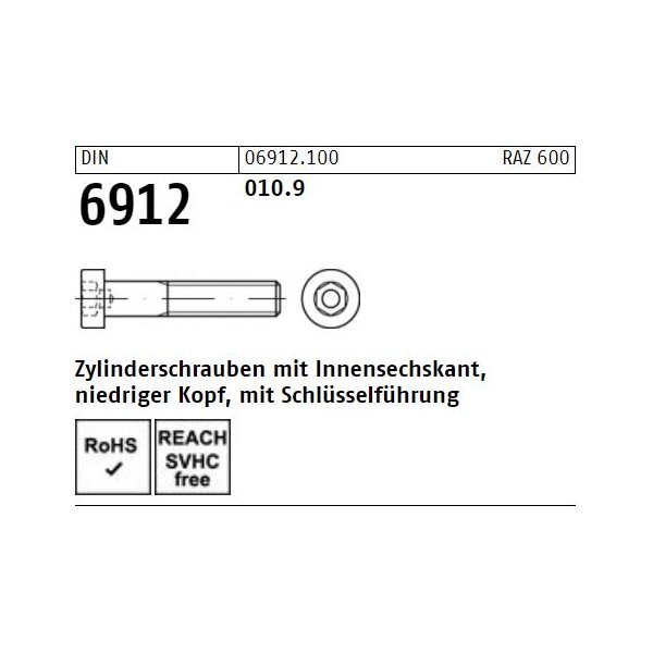 DIN 6912 Zylinderschraube mit Innensechskant