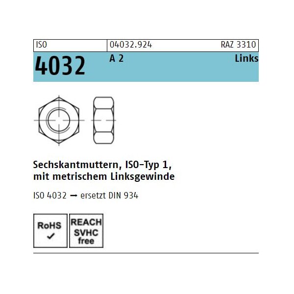 ISO 4032 Sechskantmutter online kaufen