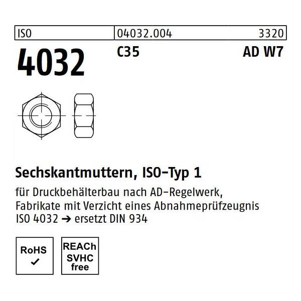 ISO 4032 Sechskantmutter online kaufen
