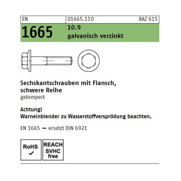 EN 1665 Sechskantschraube mit Flansch schwere Reihe