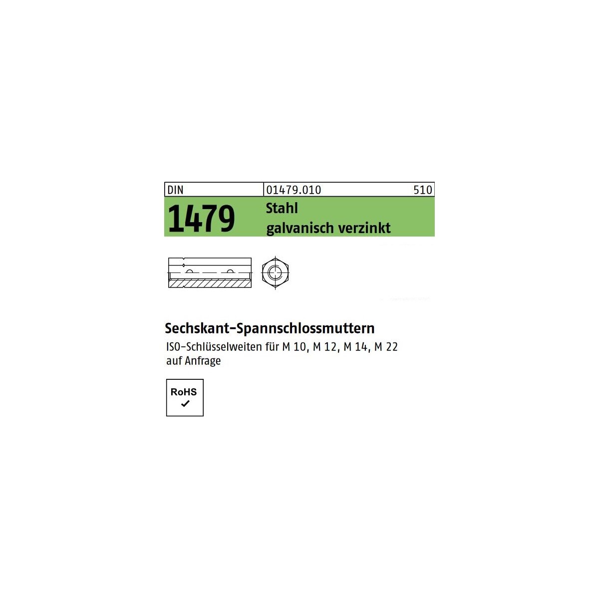 DIN 1479 Spannschlossmuttern Form ÜZ Stahl verzinkt, € 3,99