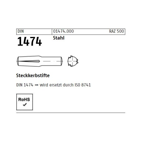 DIN 1474 Steckkerbstift online kaufen