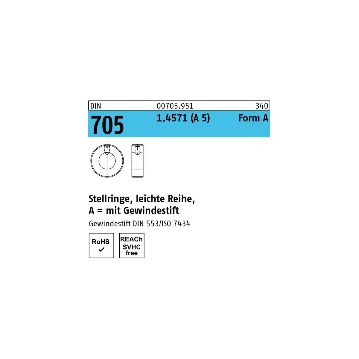 DIN 705 Stellringe Form A Edelstahl A5, € 34,32