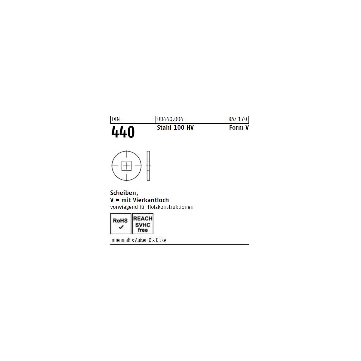 DIN 440 Bauscheiben Form R Stahl, 1,33