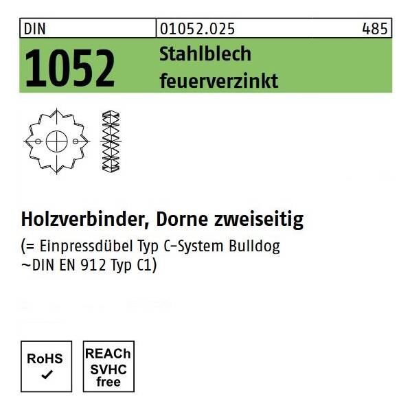 DIN 1052 Scheiben für Holzverbinder, starke runde Ausführung