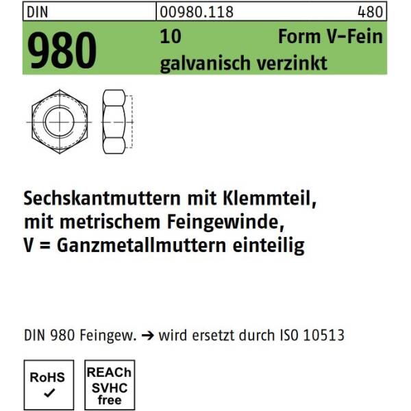 DIN 980 - ISO 7042 Sechskantmutter mit Metallklemmteil