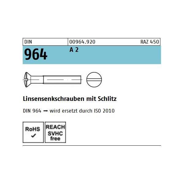 DIN 964 Linsensenkschrauben Edelstahl A2, € 4,38