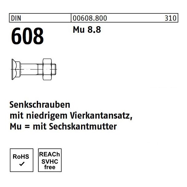 DIN 608 Senkschrauben Stahl 8.8, € 45,85