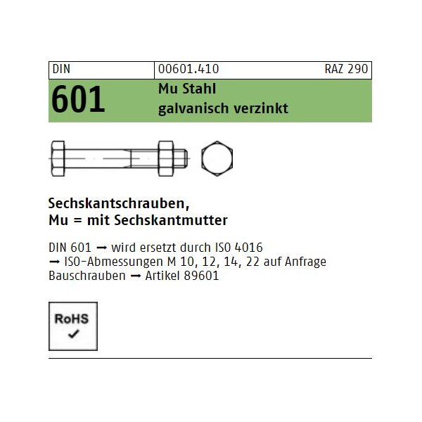 Sechskantschrauben nach DIN und ISO Norm
