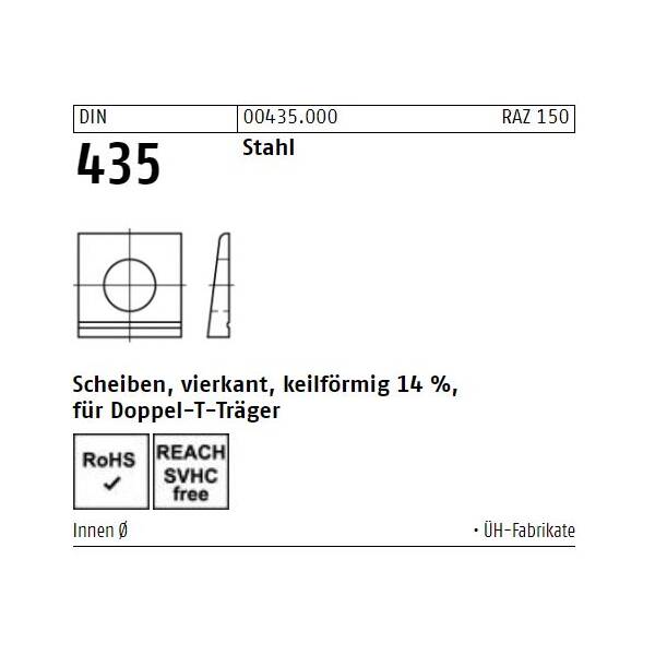 DIN 435 Keilscheiben Stahl 18mm 100St., € 45,25