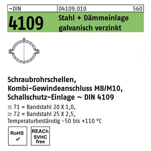 ~DIN 4109 Stahl + Dämmeinlage galvanisch verzinkt Schraubrohrsche, € 219,27