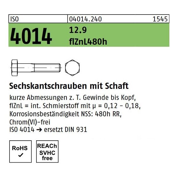 ISO 4014 Sechskantschraube mit Schaft online kaufen