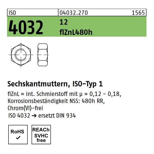 ISO 4032 Sechskantmutter online kaufen