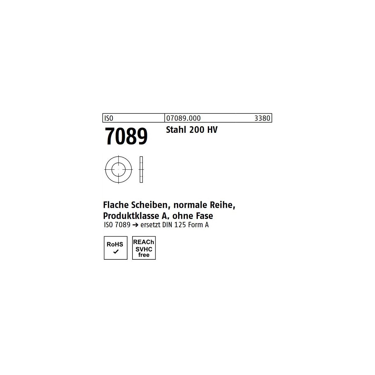 ISO 7089 flache Scheiben Stahl 200HV, € 3,34