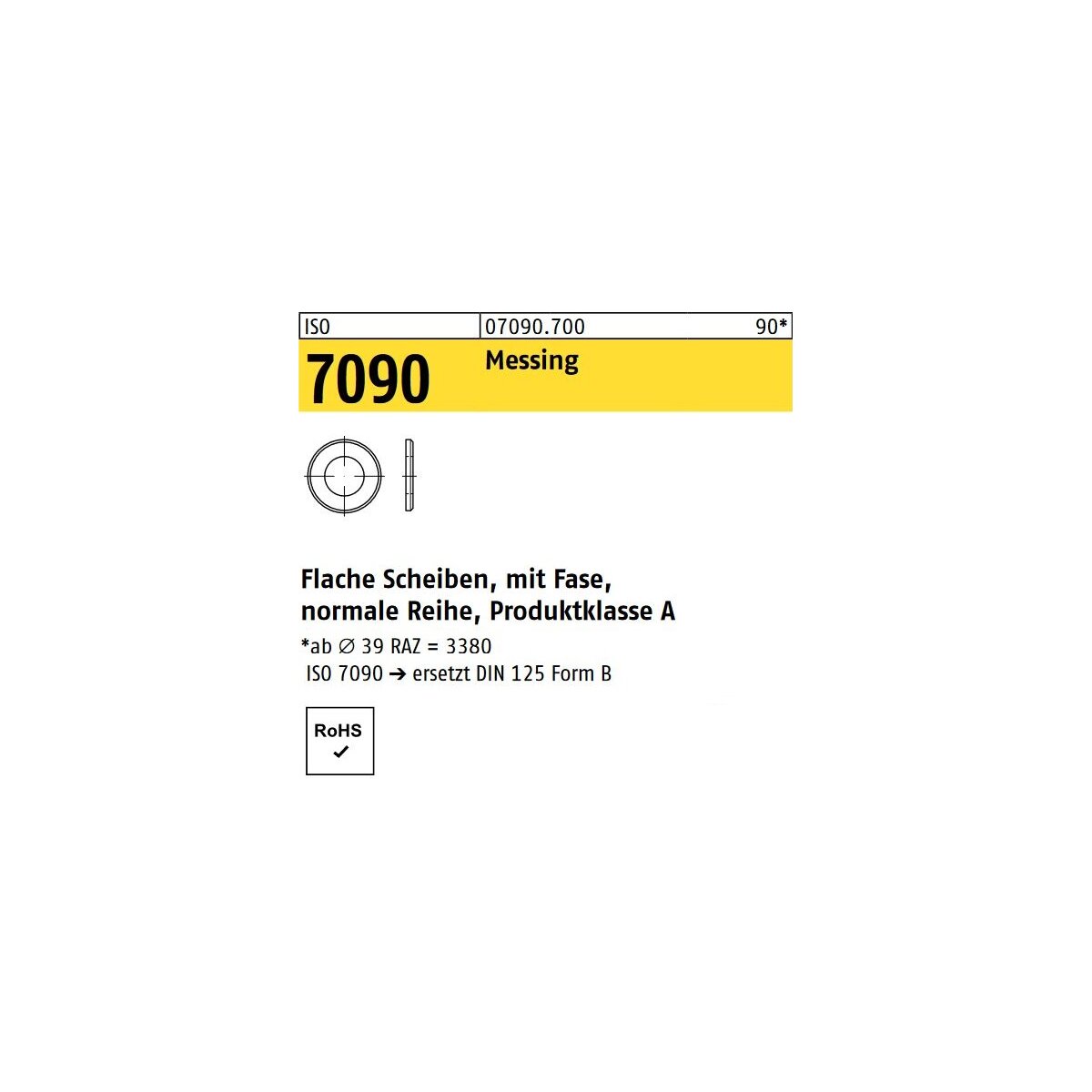 ISO 7090 flache Scheiben Messing, € 4,05