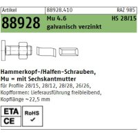ART 88928 Hammerkopf-/Halfen-Schrauben Stahl 4.6 verzinkt M8x60 1, € 165,64