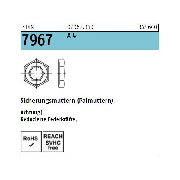 DIN 7967 A4 M6 Sicherungsmuttern (200 Stück), € 6,83