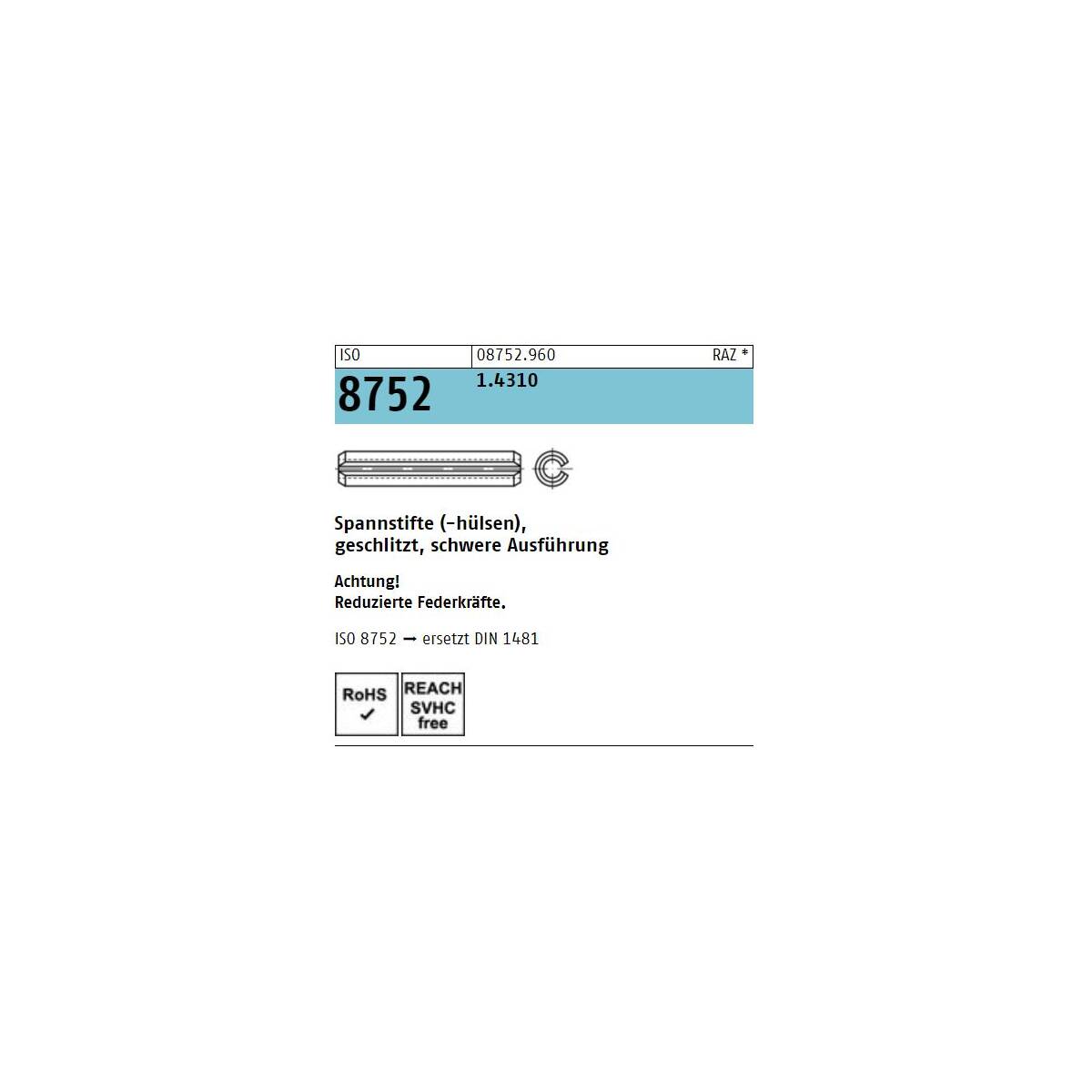DIN 1481 = ISO 8752 1.4310 8X20 (500 Stück), € 56,64
