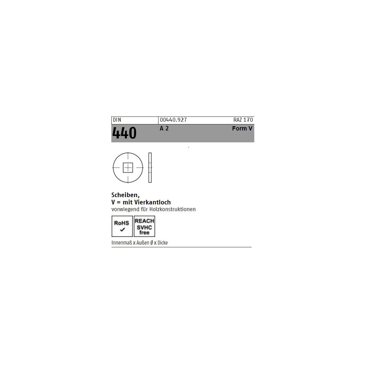 DIN 440 Bauscheiben - A2 - Form V, € 8,82