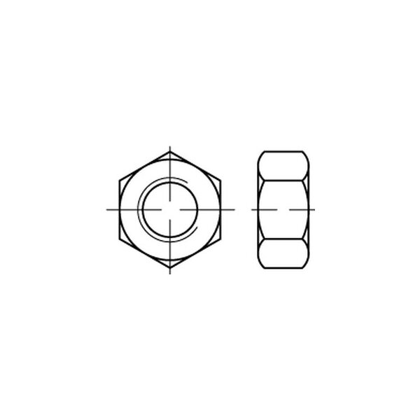 ISO 4032 12 Sechskantmuttern, ISO-Typ 1 - Abmessung: M 10 (100 Stück)