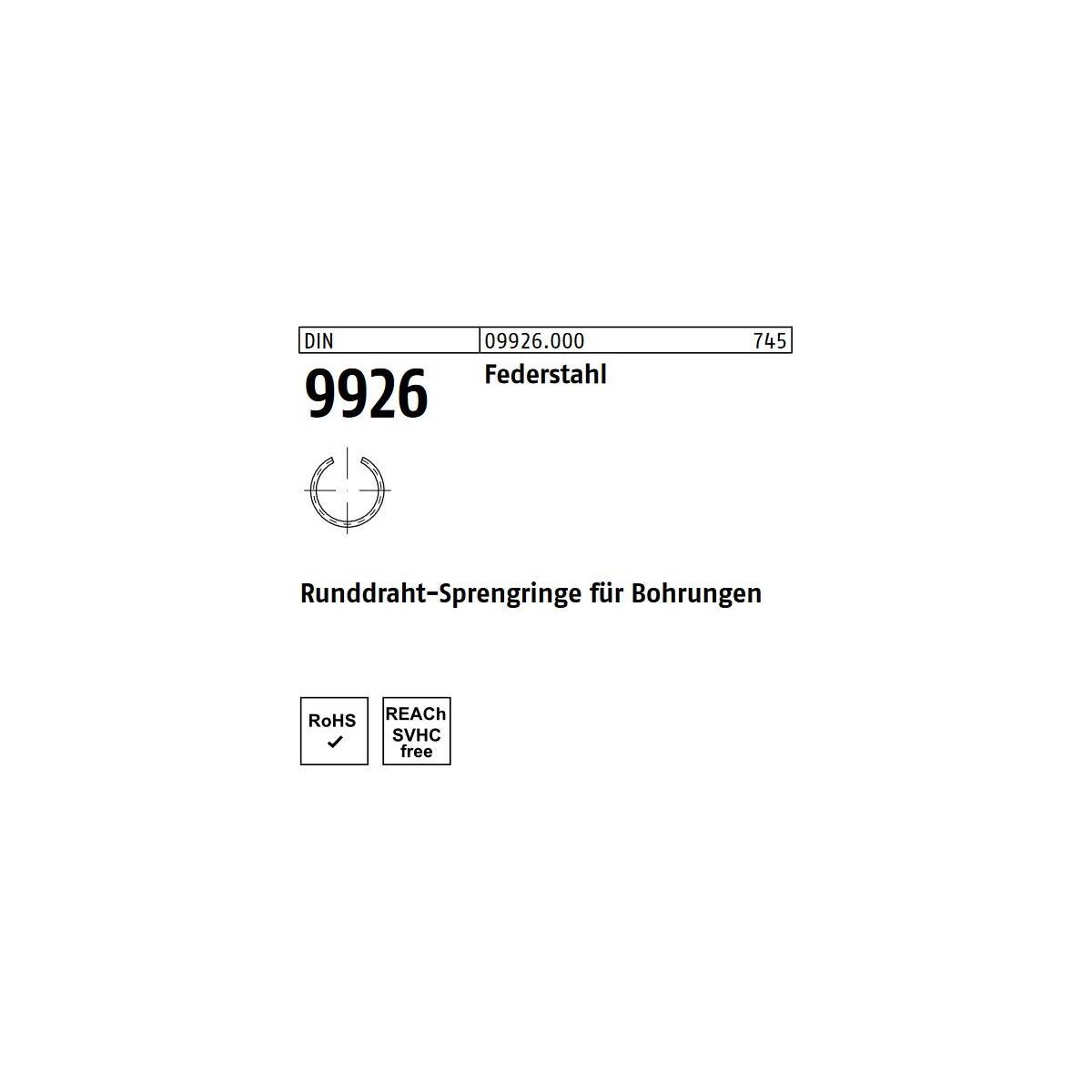 DIN 9926 Federstahl Runddraht-Sprengringe für Bohrungen, € 133,63